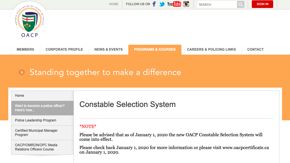 Changes to the OACP Constable Selection Process - Amy Britta Watt Coaching